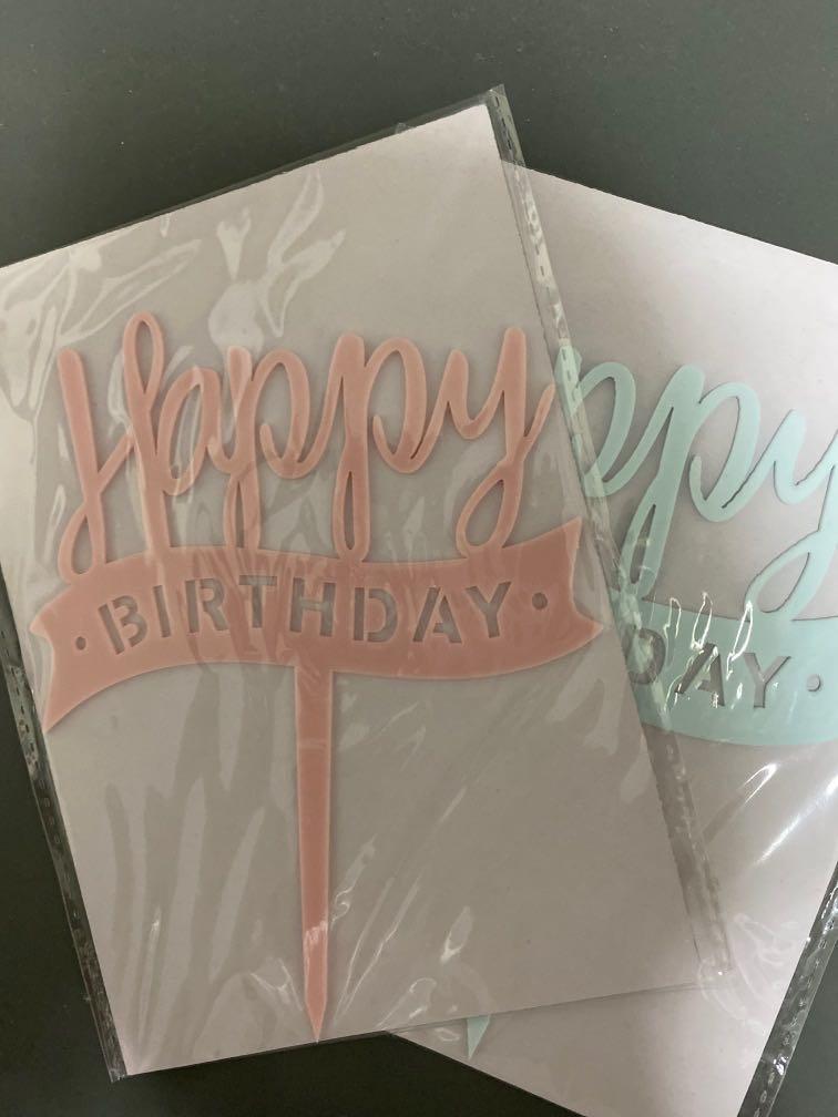 Curvy Happy Birthday Cake Topper, Design & Craft, Others on Carousell