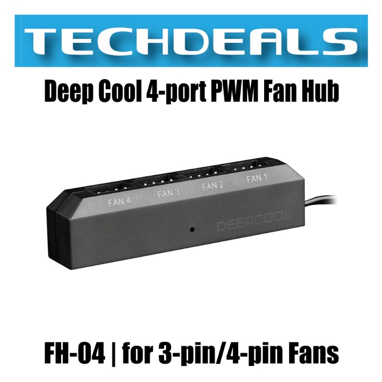 DeepCool 4-port PWM Fan Hub | FH-04 | for 3-pin/4-pin Fans, Electronics ...