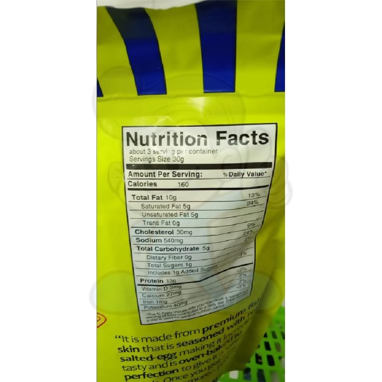 Frabelle Foods Salted Egg Fish Skin Regular 100 g, Food & Drinks ...