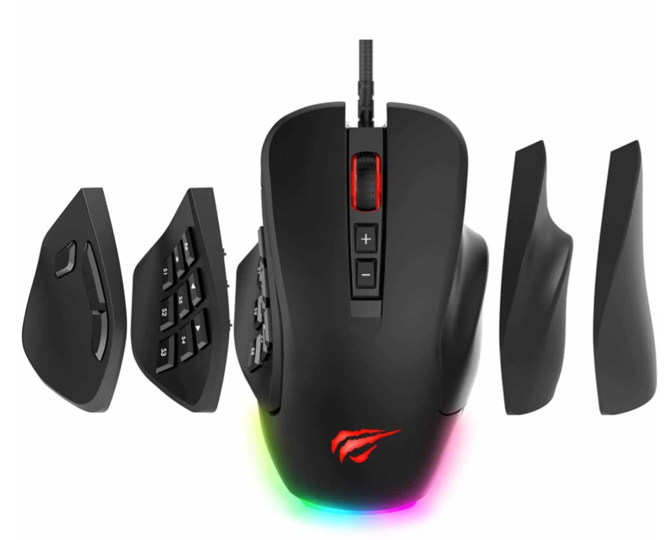Havit HV-MS760 Gamenote RGB Backlit Programmable Gaming Mouse 10000DPI & 14 Programmable Button ...