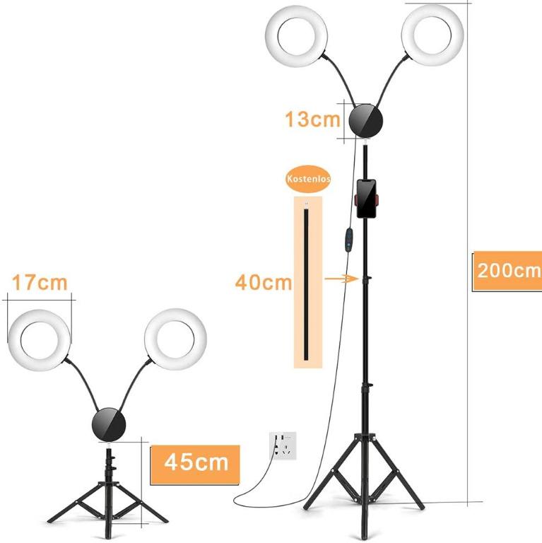 iBesi Dual Ring Light, 11 Light Modes, 2700-6500K, 2020 Upgraded 7 ...