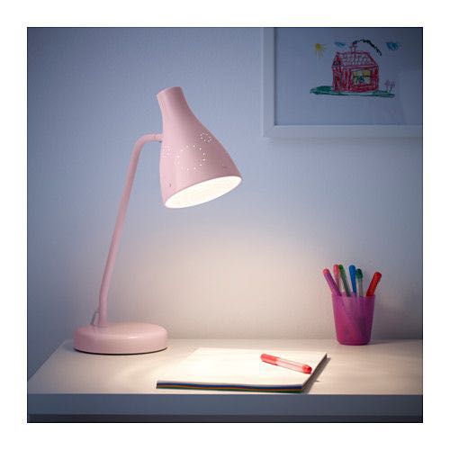 IKEA snoig table lamp in pink, Furniture & Home Living, Home Decor ...