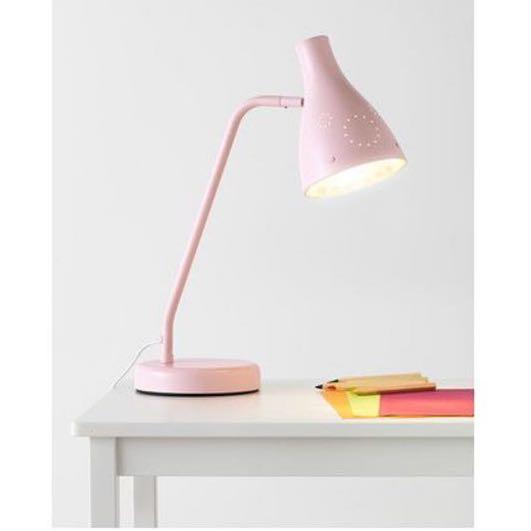 IKEA snoig table lamp in pink, Furniture & Home Living, Home Decor ...