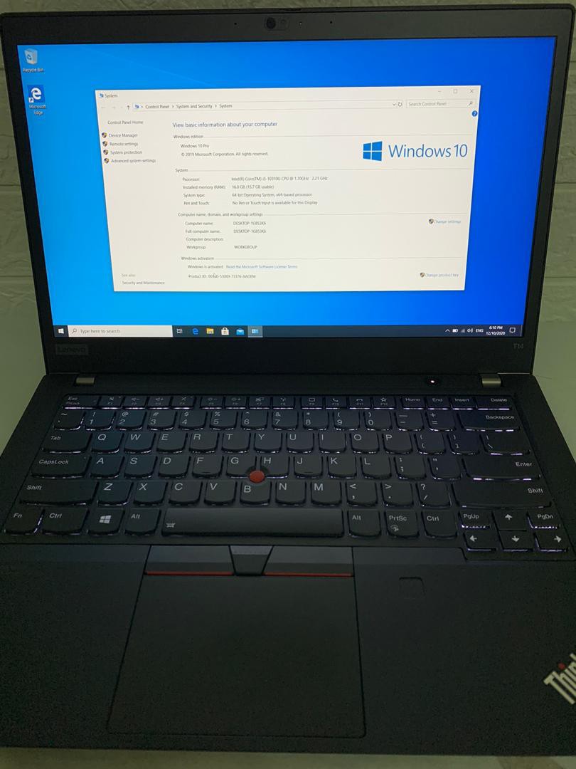 Laptop Lenovo Thinkpad T14 - Backlit Spill Resistant Keyboard- i5/16GB ...