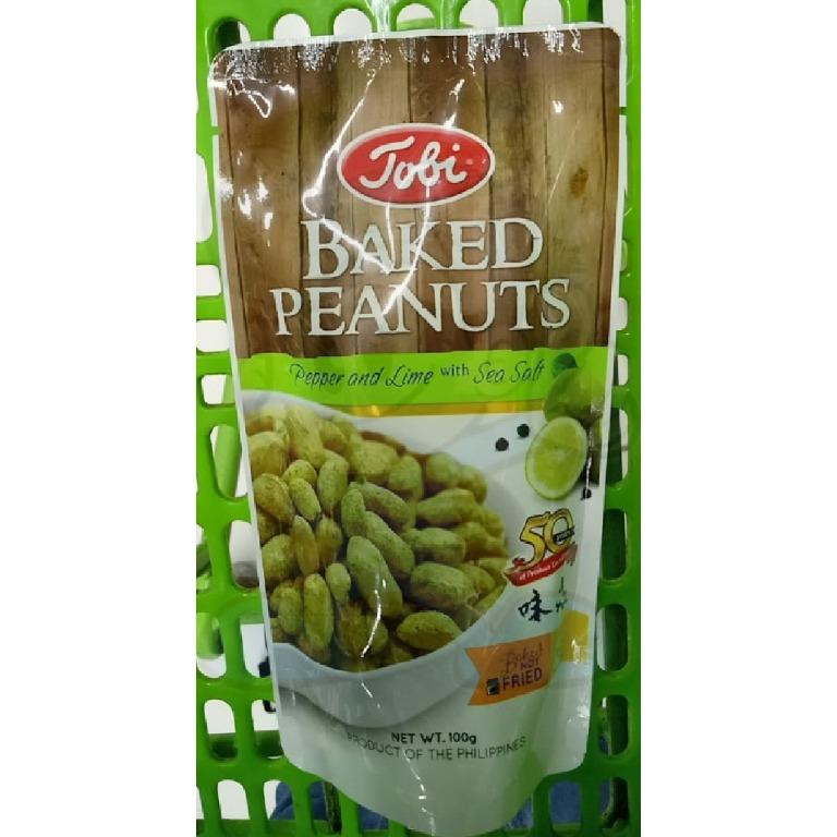 Tobi Baked Peanuts Pepper and Lime with Sea Salt (4 x 100 g), Food ...