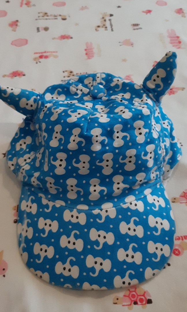 Topi Tanduk Biru Motif Gajah Putih, Bayi & Anak, Baju Bayi di Carousell