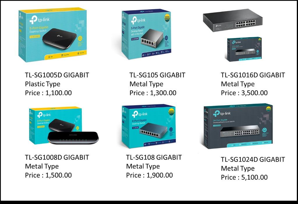 TP LINK Switch Hub/ Desktop Hub Gigabit and Non Gigabit Brandnew ...