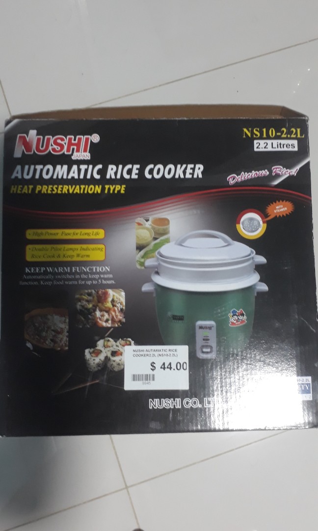 Automatic Rice cooker 2.2L Nushi Japan, TV & Home Appliances, Kitchen ...
