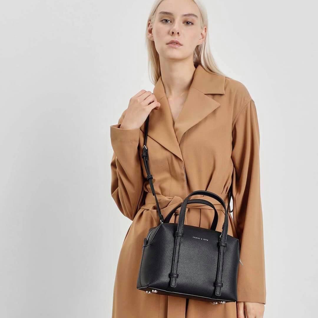 Charles and Keith short bowling top handle, Women's Fashion, Bags ...