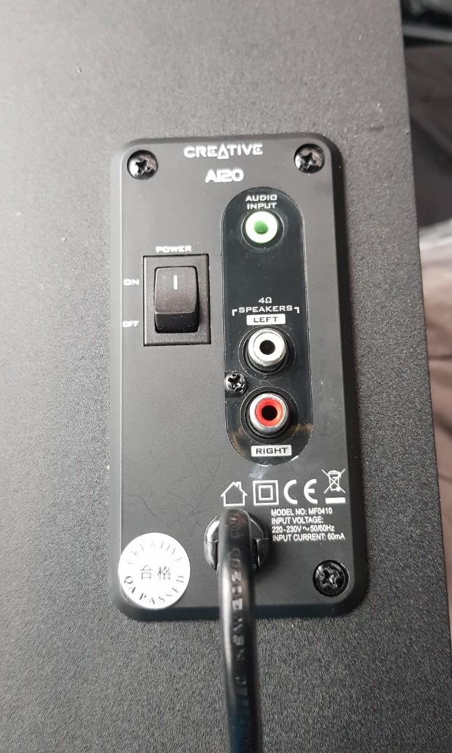 CREATIVE SBS A120 speaker w/ subwoofer (but, without volume controller ...