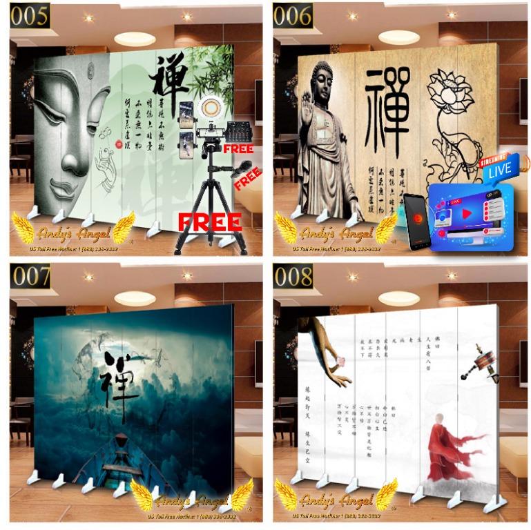 Decoration Foldable Partition Privacy Wall Divider Zoom Background ...