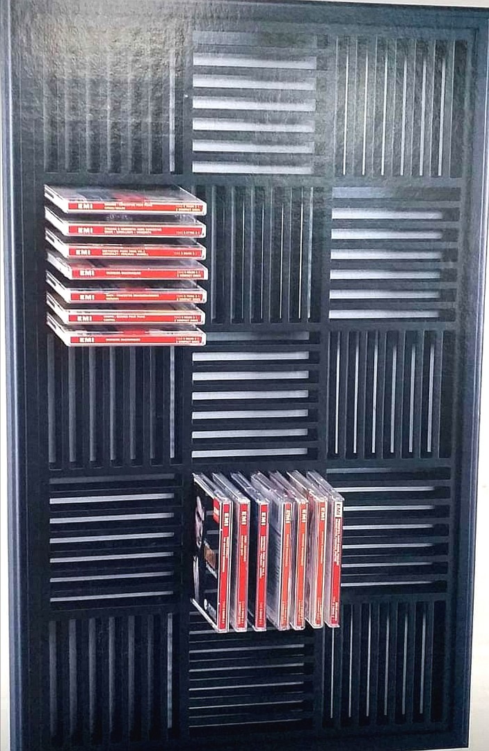 Decorative and 81 Pieces CD Wall Storage Rack Sturdy Wood Construction ...