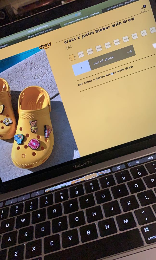 DREW JUSTIN BIEBER x CROCS US 7, Men's Fashion, Footwear, Flipflops and ...