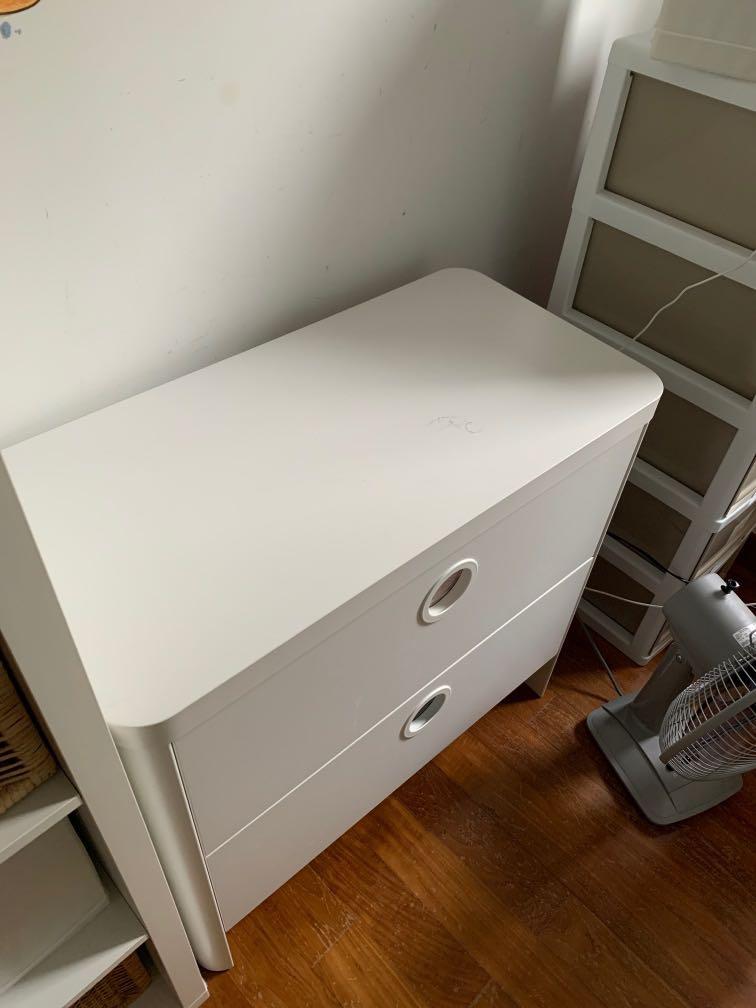 IKEA busunge chest of 2 drawers white, Furniture & Home Living ...