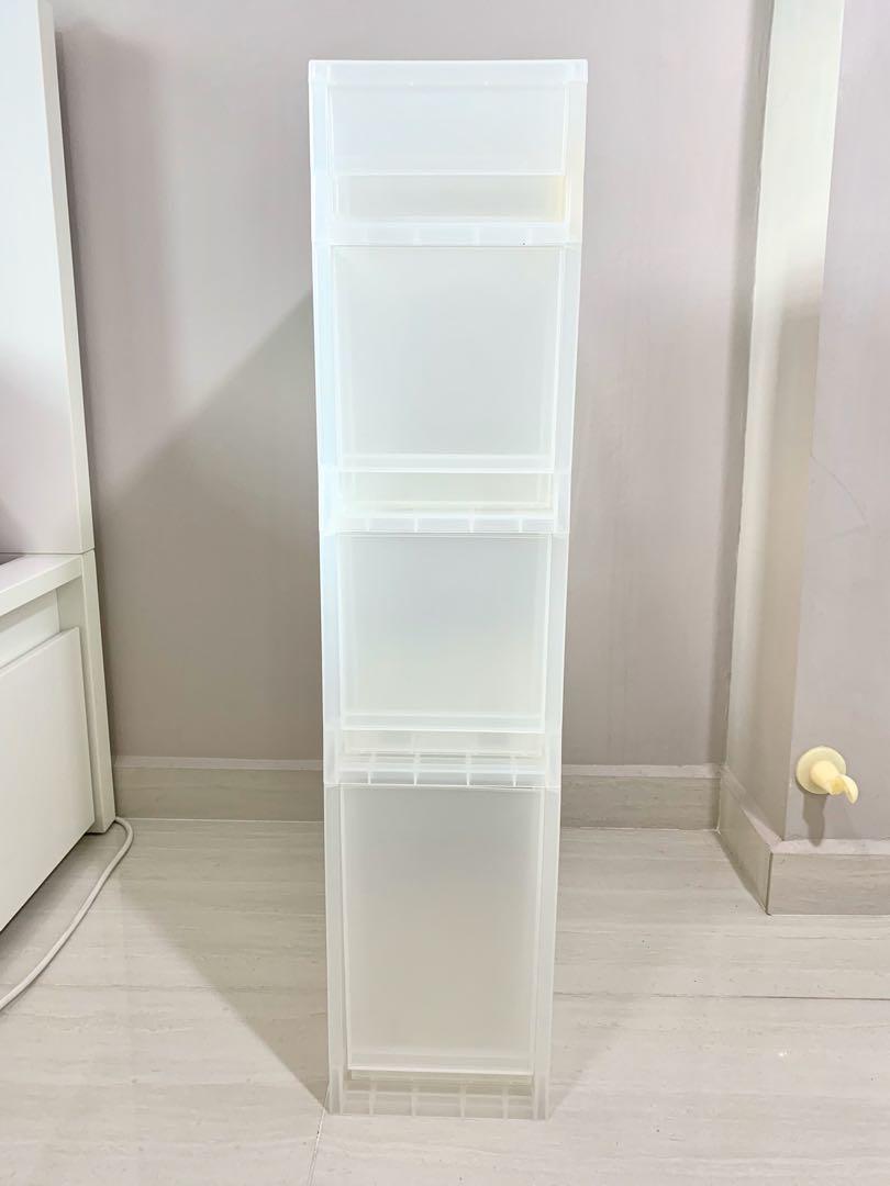 (Like new) MUJI polypropylene storage trolley with detachable wheels ...
