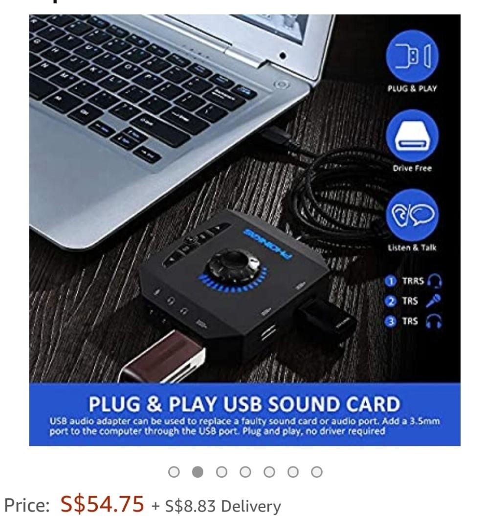 T10 usb sound card hub, Computers & Tech, Parts & Accessories, Cables ...