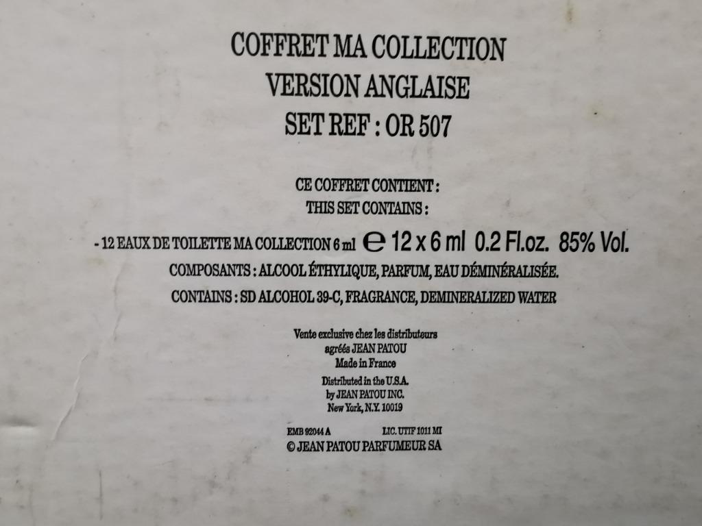 Very Rare Vintage Limited Perfume Ma Collection by Jean Patou, Hobbies ...