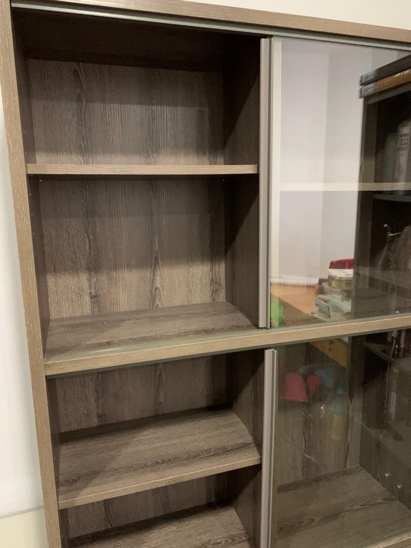 V.hive - glass sliding bookcase, Furniture & Home Living, Furniture ...