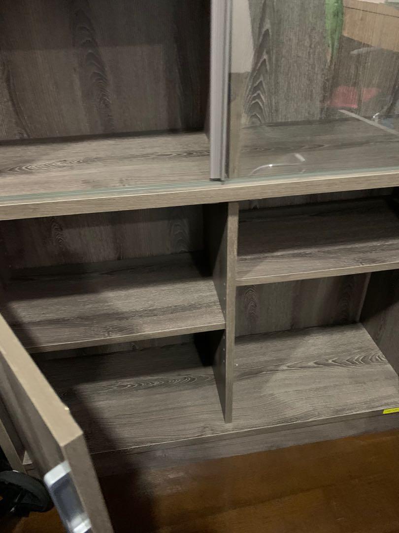 V.hive - glass sliding bookcase, Furniture & Home Living, Furniture ...