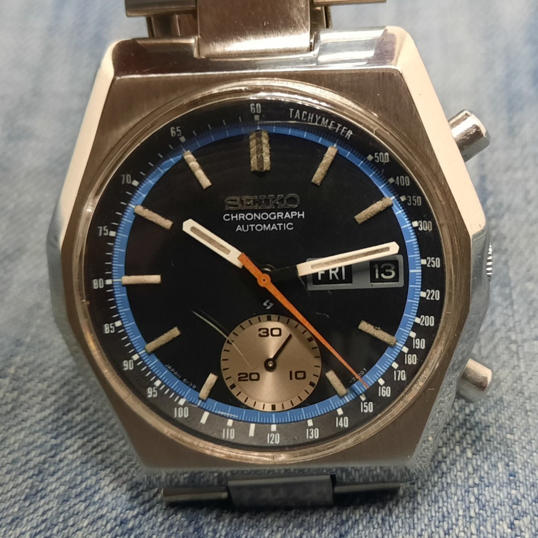 Vintage Rare Seiko "Hexagon Dial" 6139-7080 Chronograph Automatic Watch ...