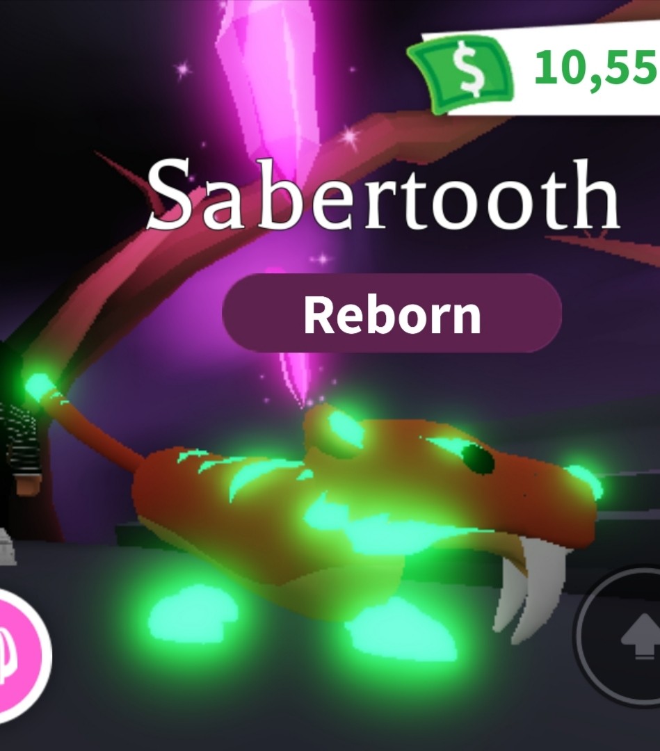 Adopt me Neon Sabertooth, Video Gaming, Gaming Accessories, Game Gift ...