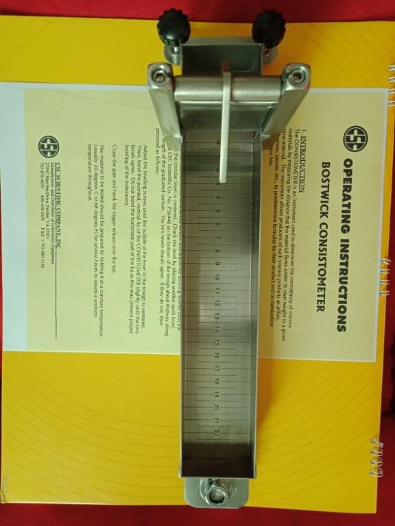 Consistometer, Bostwick Consistometer, Viscometer, Viscosity, CSC ...
