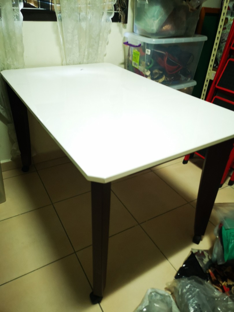Extendable Solid Surface Table, Furniture & Home Living, Furniture ...