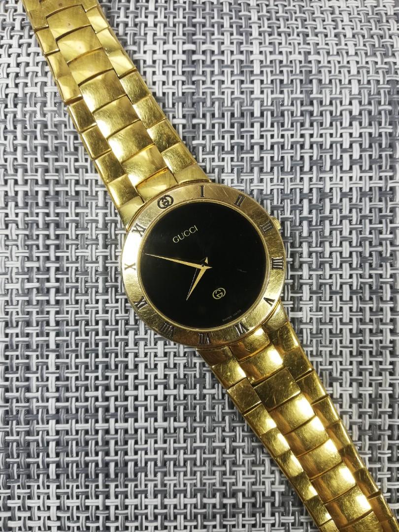 Gucci 3300M Gold Tone Swiss Quartz Watch, Women's Fashion, Watches ...