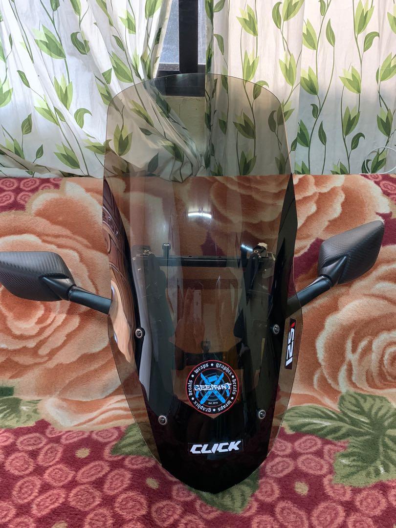 Honda Click 125 Visor with side mirror, Car Parts & Accessories, Other ...