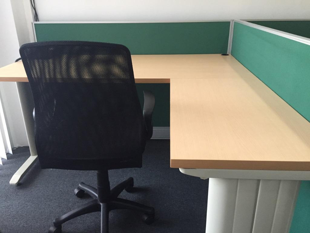 L-shape type office partition divider workstation linear chairs, metal ...