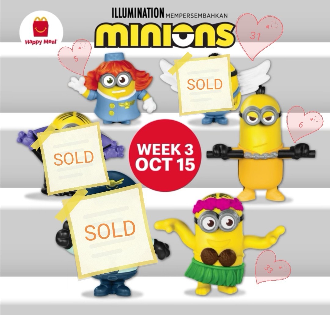 Mcdonald's GOLD Minions, Hobbies & Toys, Toys & Games on Carousell