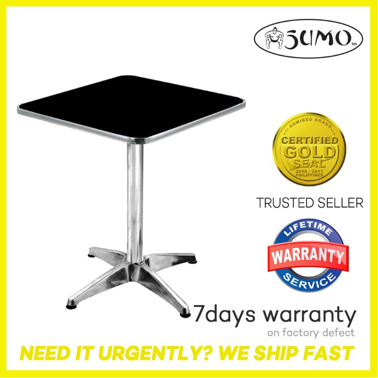 Sumo AT-60S BLK Black Top Aluminum Square Pantry Table Furniture (Black ...