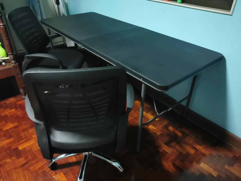 SUMO ST-7130PF BLK 6ft Rectangular Folding Plastic Table Fold In half ...