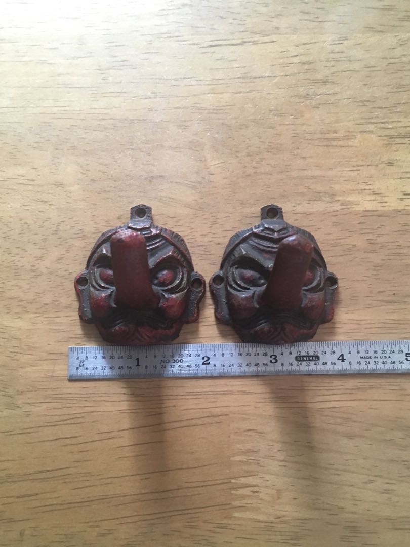 Vintage Japanese small long nose mask wall decor solid bronze , Hobbies ...