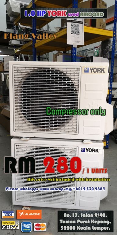 1.0 HP York Compressor Only (Non-inverter Type) / Klang Valley / R22 ...