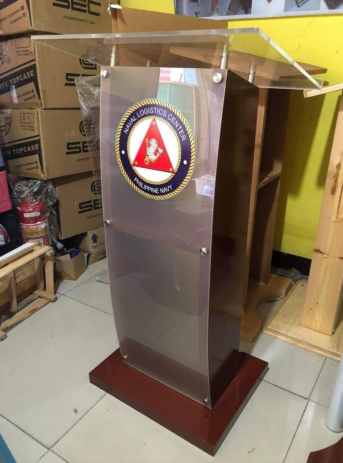Acrylic Wood Podium Lectern Rostrum Pulpit, Furniture & Home Living ...