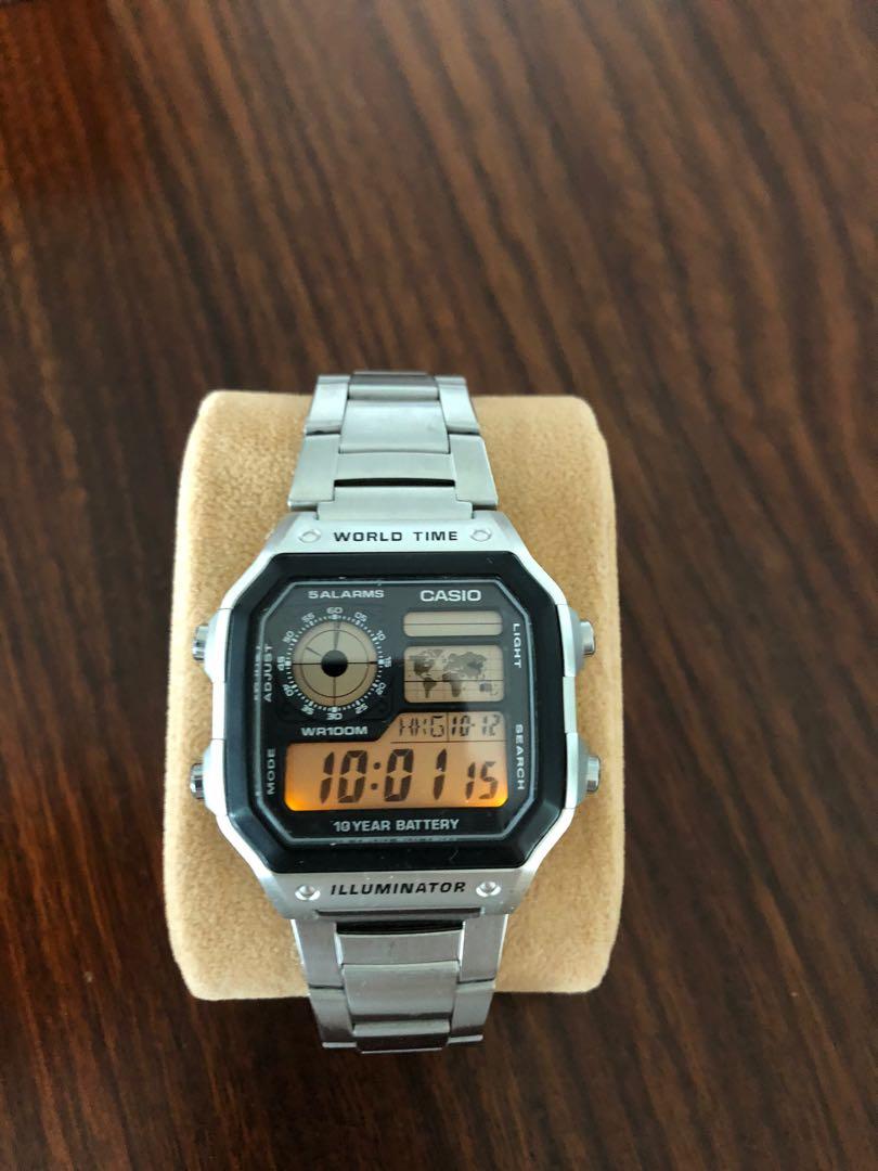 Casio World Time Digital watch, Men's Fashion, Watches & Accessories ...