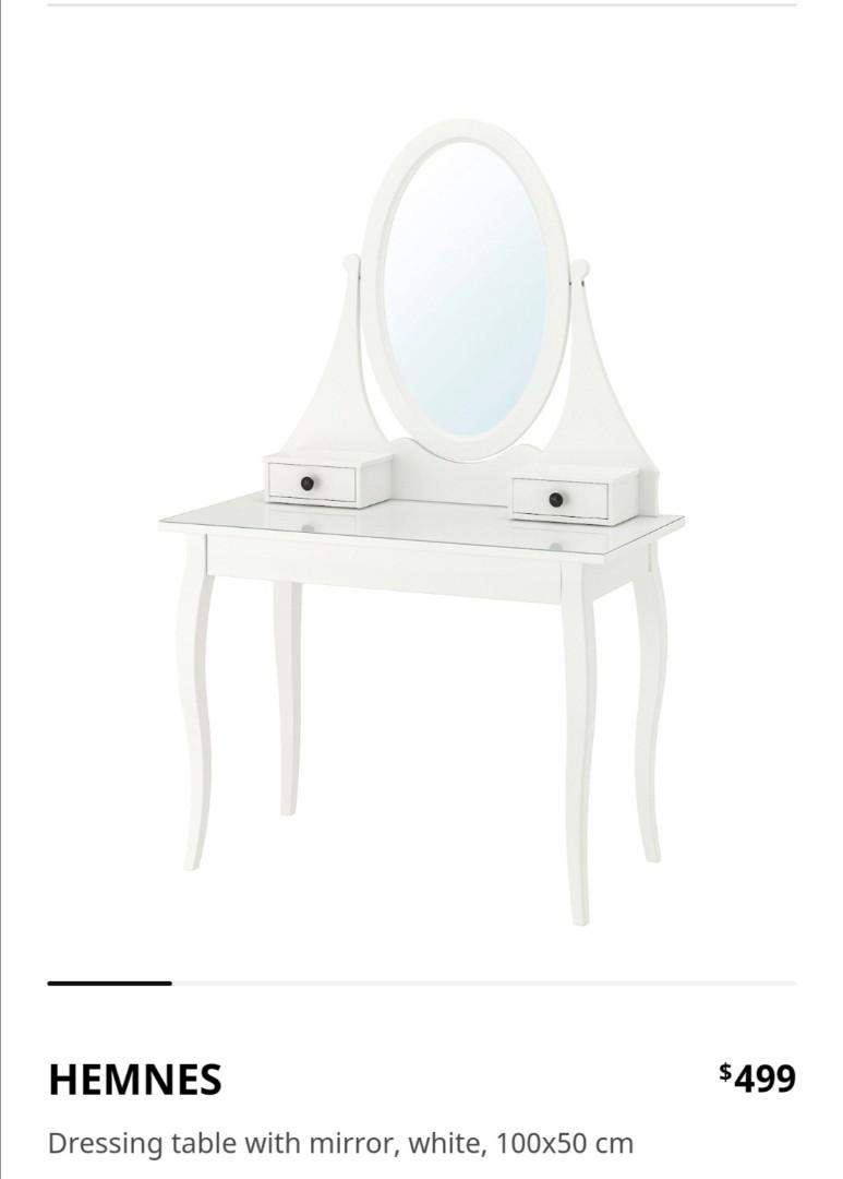 Ikea HEMNES Dressing table with mirror, Furniture & Home Living ...