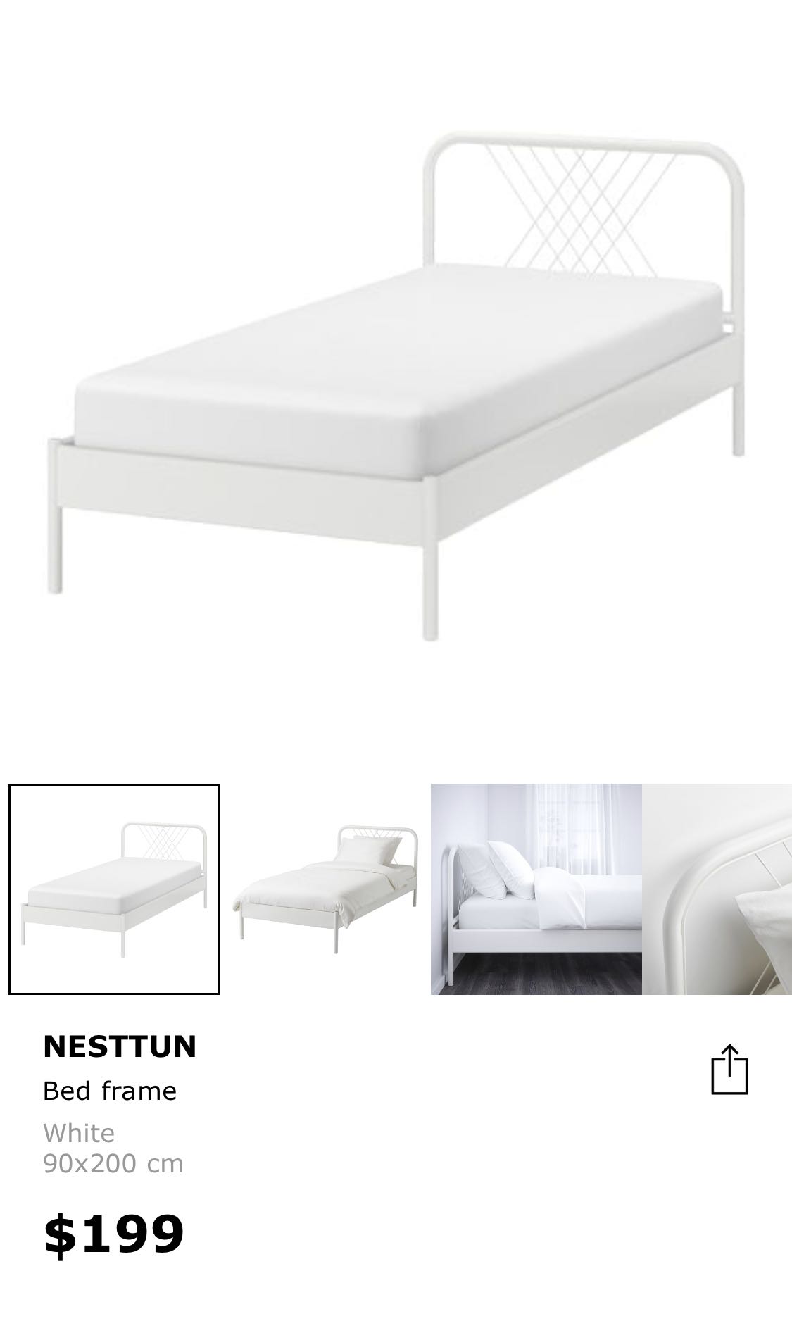 Ikea Nesttun Single Bed Frame & Lonset Slats, Furniture & Home Living ...
