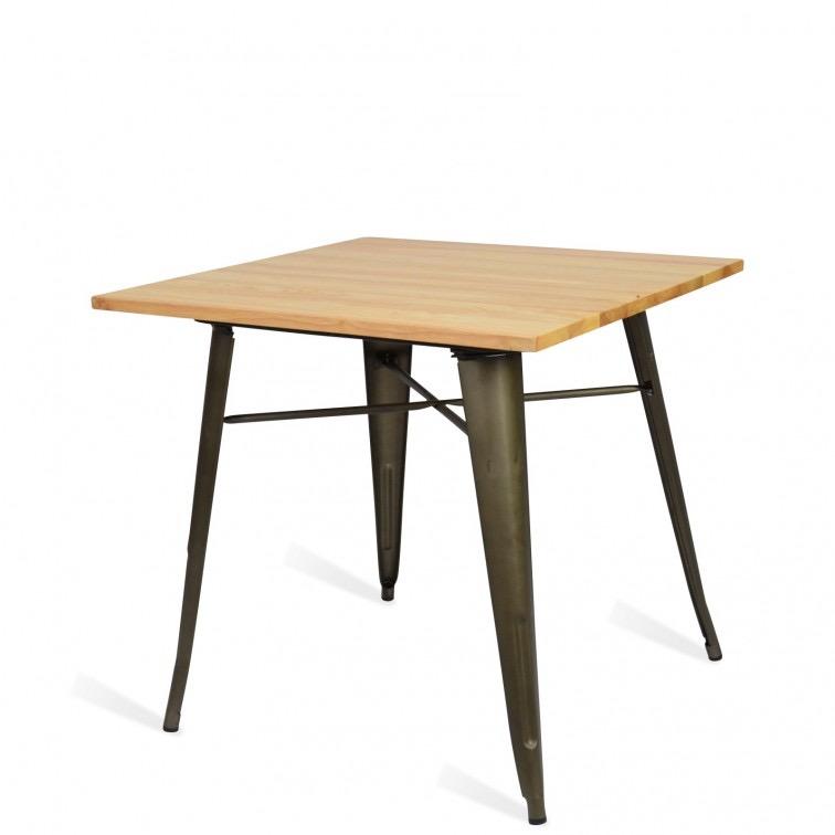 Industrial Design Metal Dining Table in solid wood top, Furniture ...