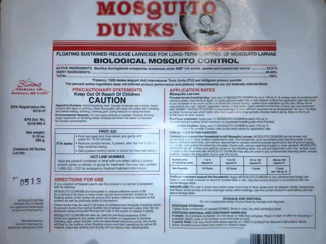 Mosquito dunks bti donuts briquettes, Everything Else on Carousell