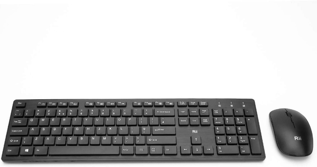 Rii RK200 Quiet Office Keyboard Mouse Full Size 104 keys 2.4Ghz ...