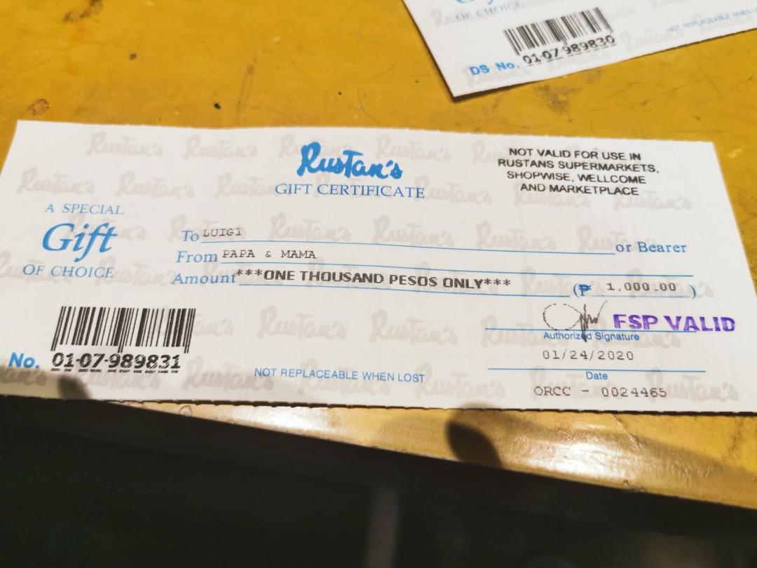 Rustans GC, Tickets & Vouchers, Store Credits on Carousell