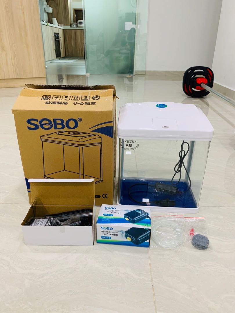 SALE - SOBO - fish tank - mini aquarium - free LED light and water ...