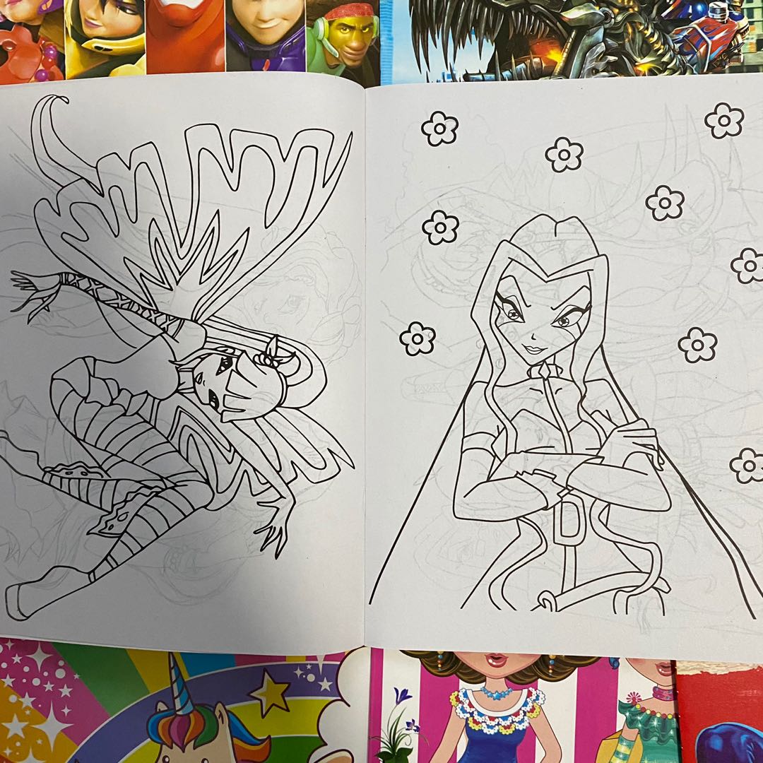12pcs Character Coloring Book Assorted, Hobbies & Toys, Stationary ...