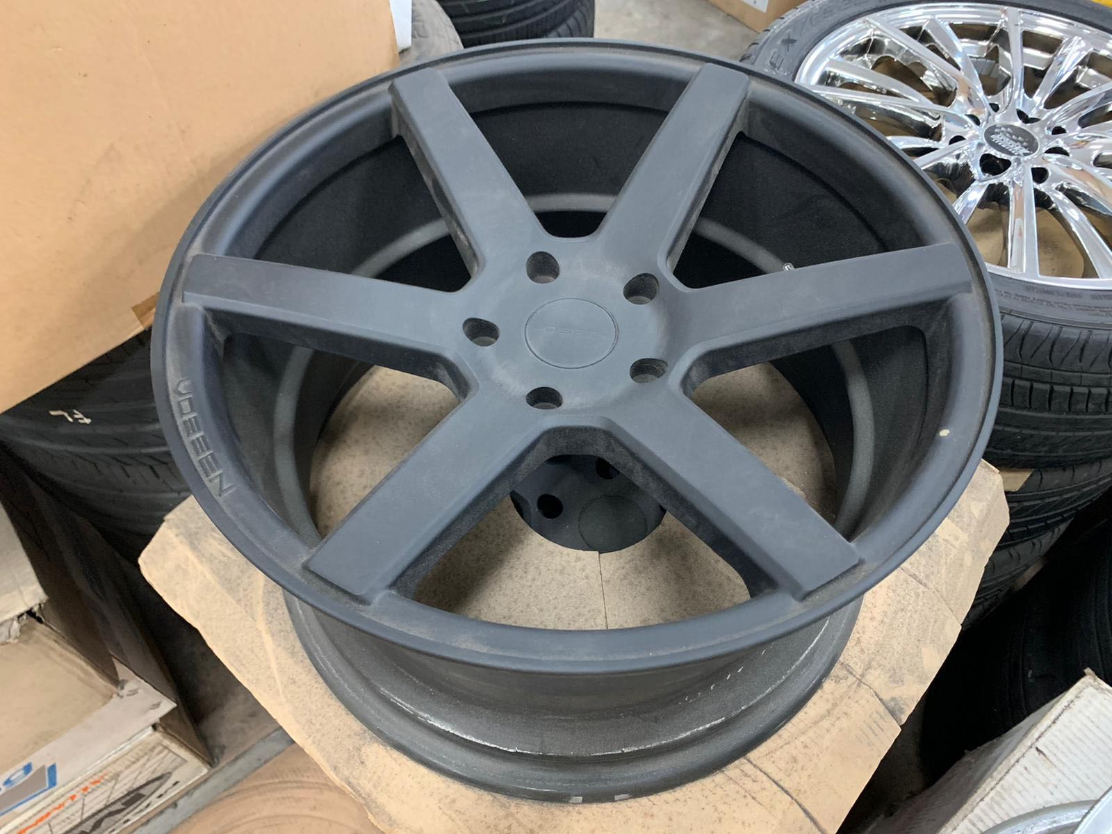 17” Vossen Black Sport Rims, Car Accessories, Tyres & Rims on Carousell