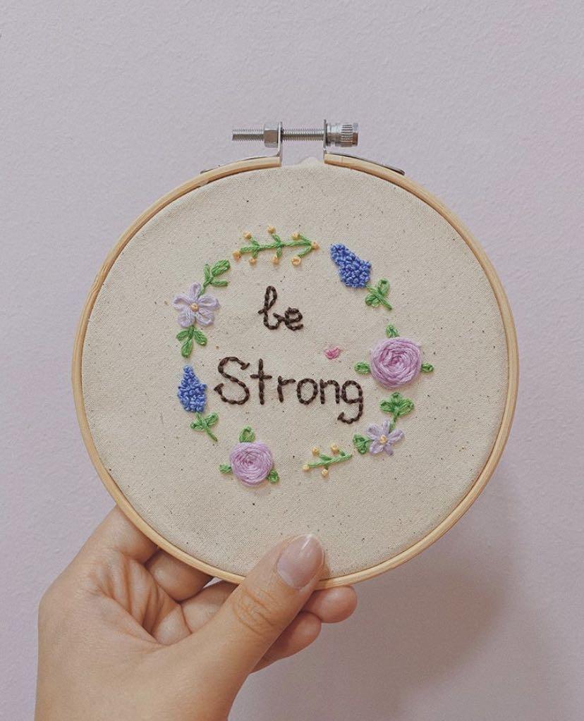 “Be Strong” Embroidery loom, Hobbies & Toys, Stationery & Craft ...