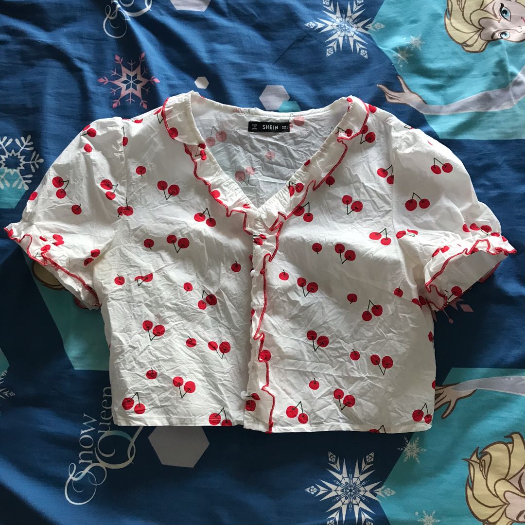 Cherry Crop Top, Women's Fashion, Tops, Sleeveless on Carousell