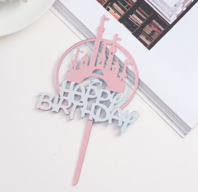 Disney font hbd cake Topper, Food & Drinks, Homemade Bakes on Carousell