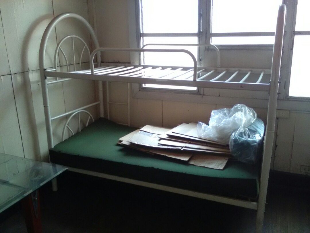 Double deck steel bed;Computer table;GLASS TABLE for 6 persons;NARRA TV ...